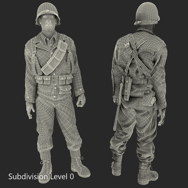 3d american wwii infantry soldier