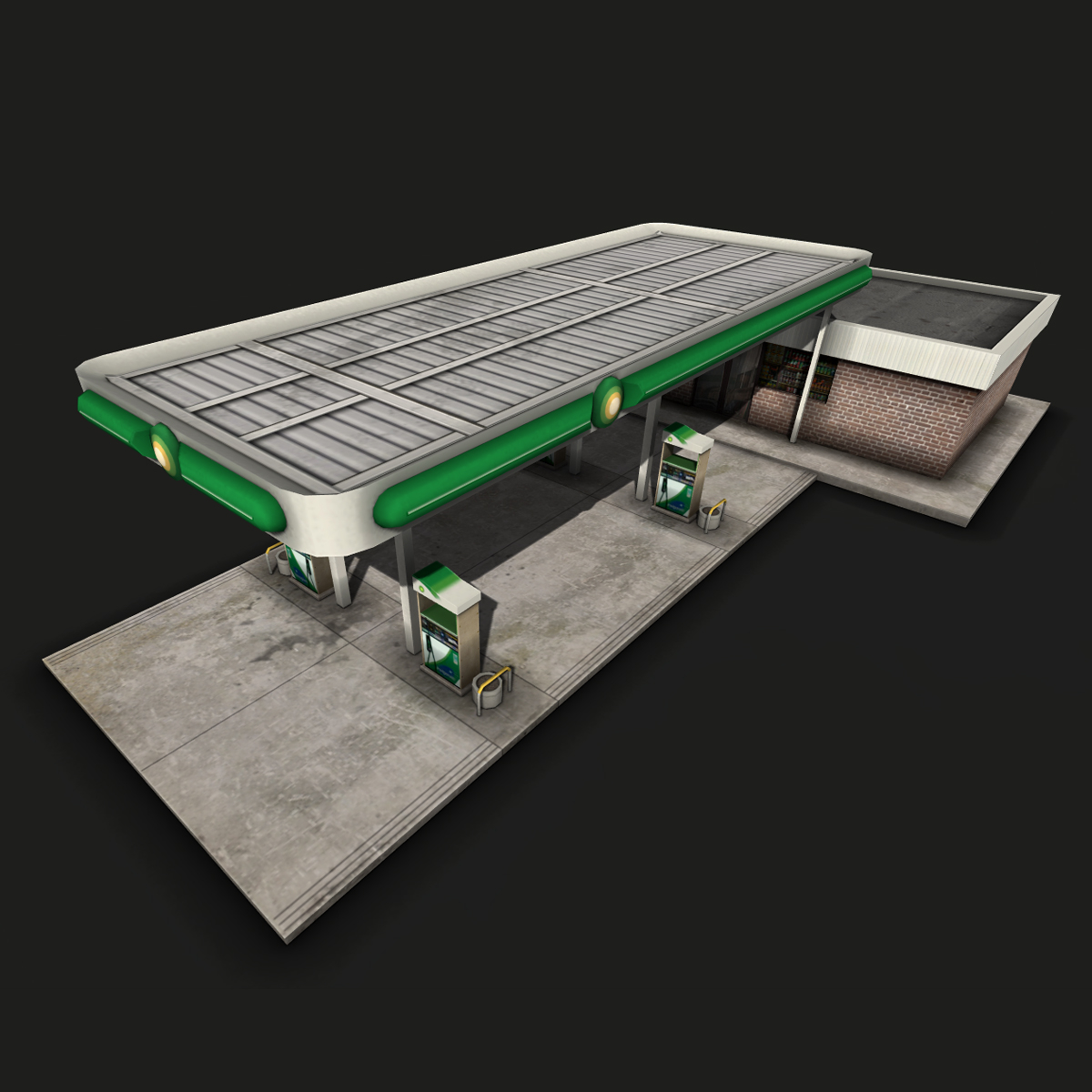 free gas station 3d model