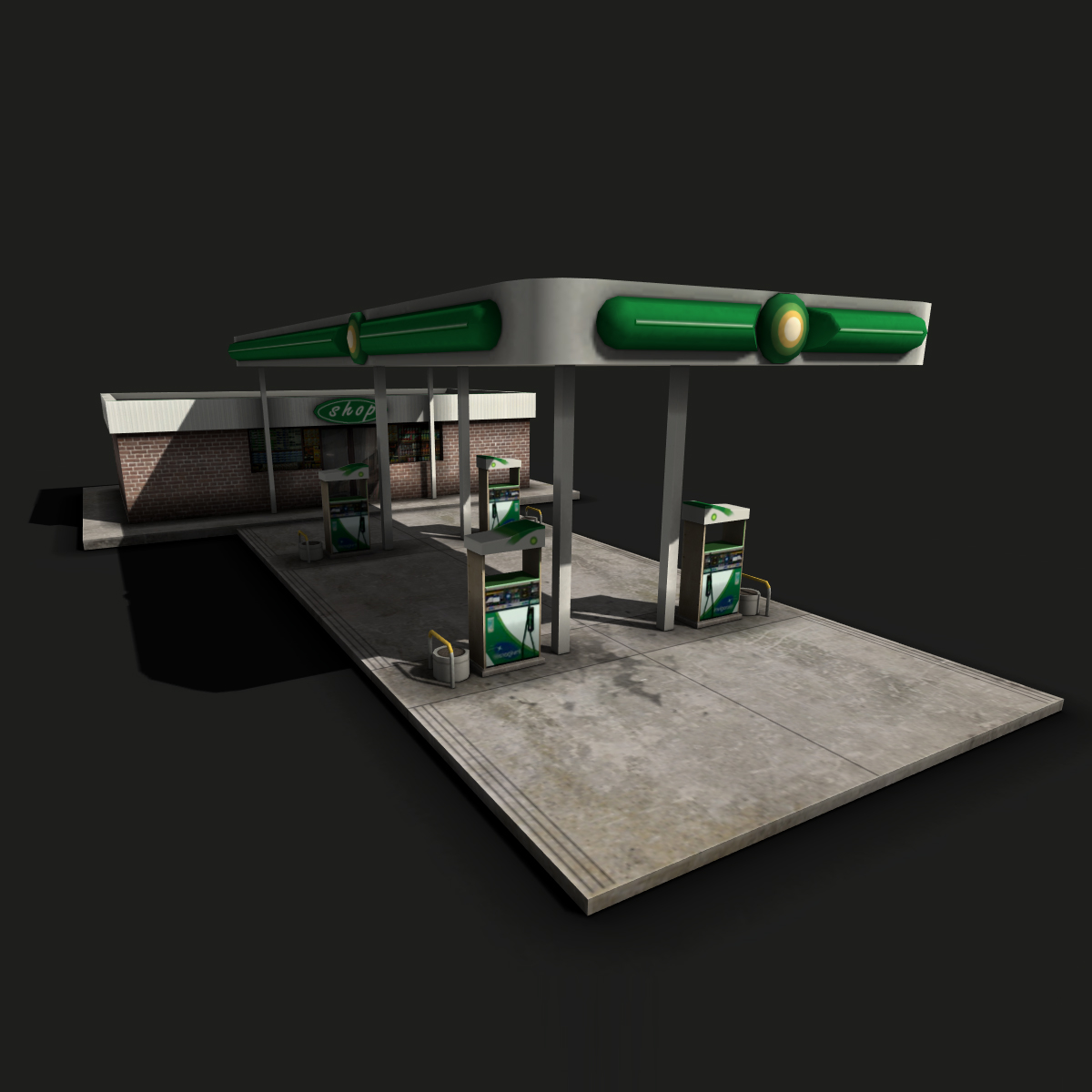 free gas station 3d model