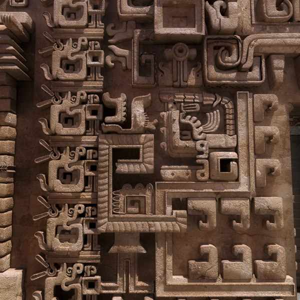 3d aztec temple room interior