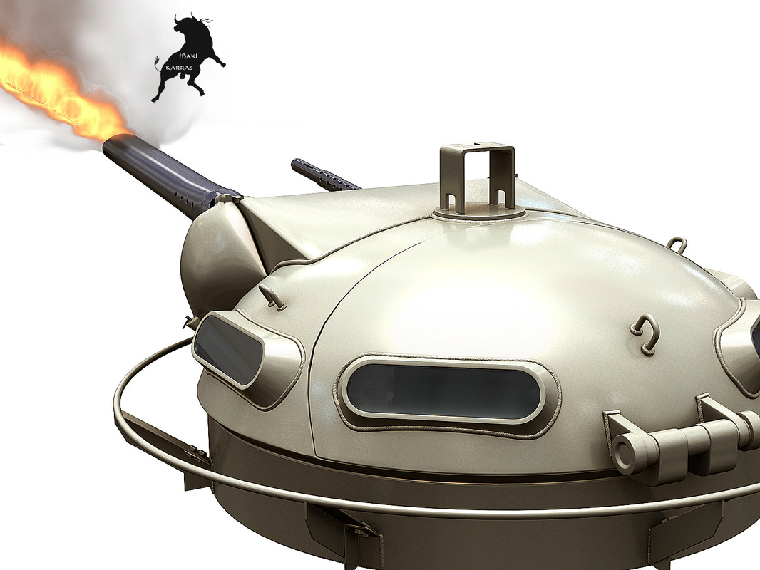3d model flamethrower turret zippo