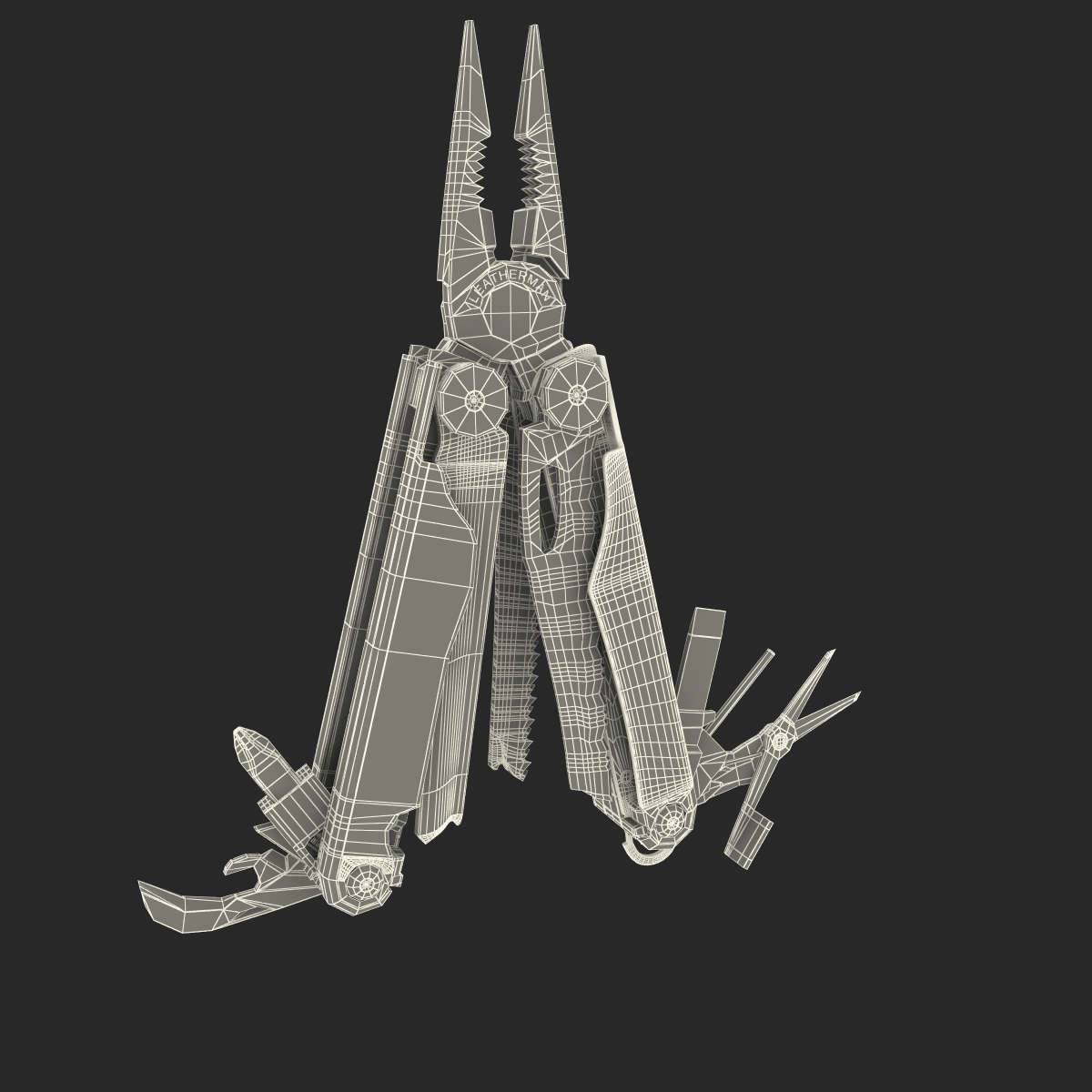 3d model multi tool knife leatherman