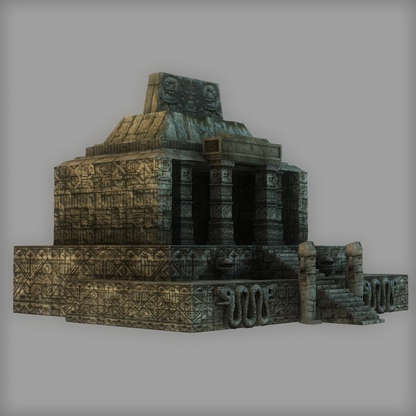 3d aztec temple model