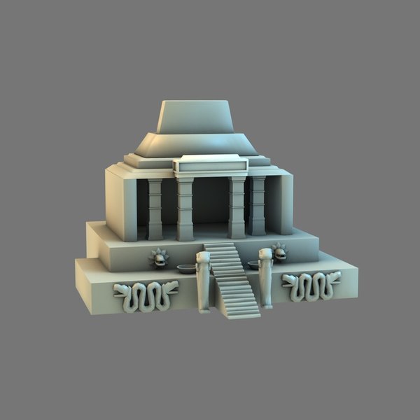 3d aztec temple model