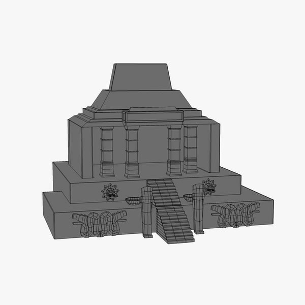 3d aztec temple model