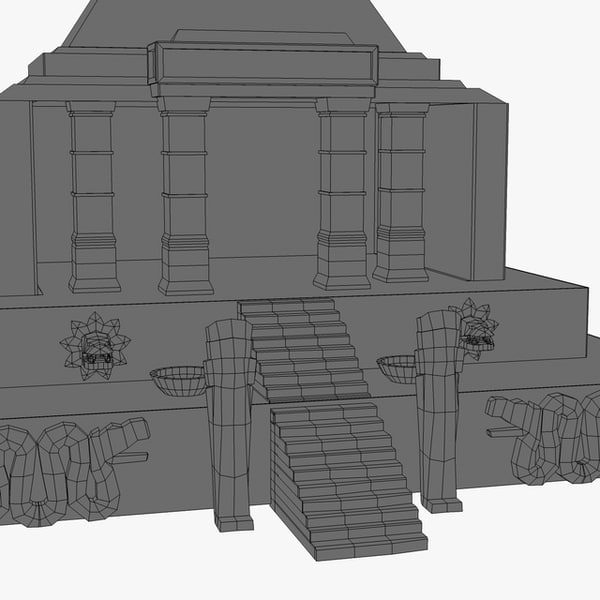 3d aztec temple model