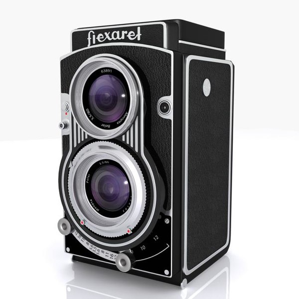 3d vintage flexaret camera lens model