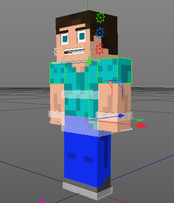 3d c4d rig steve minecraft