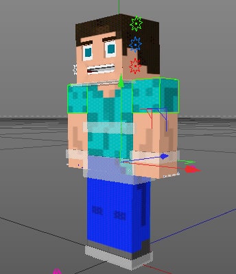 3d c4d rig steve minecraft
