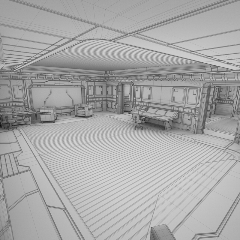 science fiction interior scene 3ds