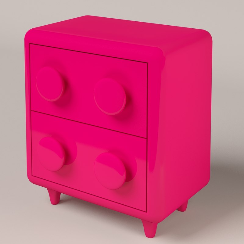 modelo 3d Mesita de noche rosa - TurboSquid 790465