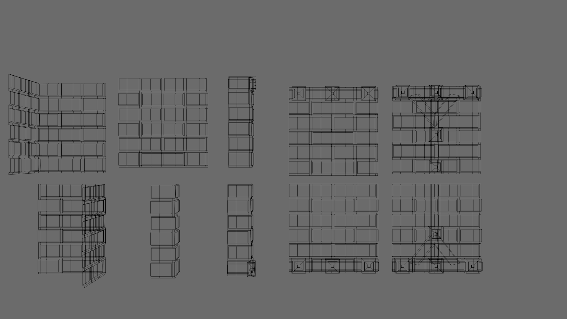 3d modular wall model