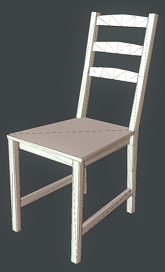 free wooden chair 3d model