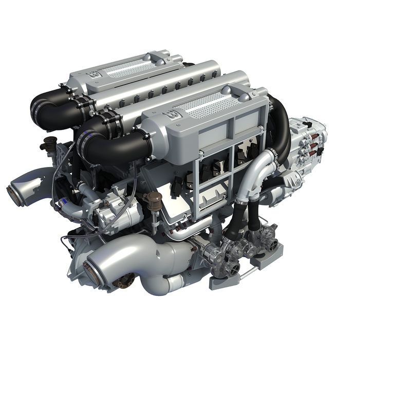 3d bugatti veyron w16 engine model