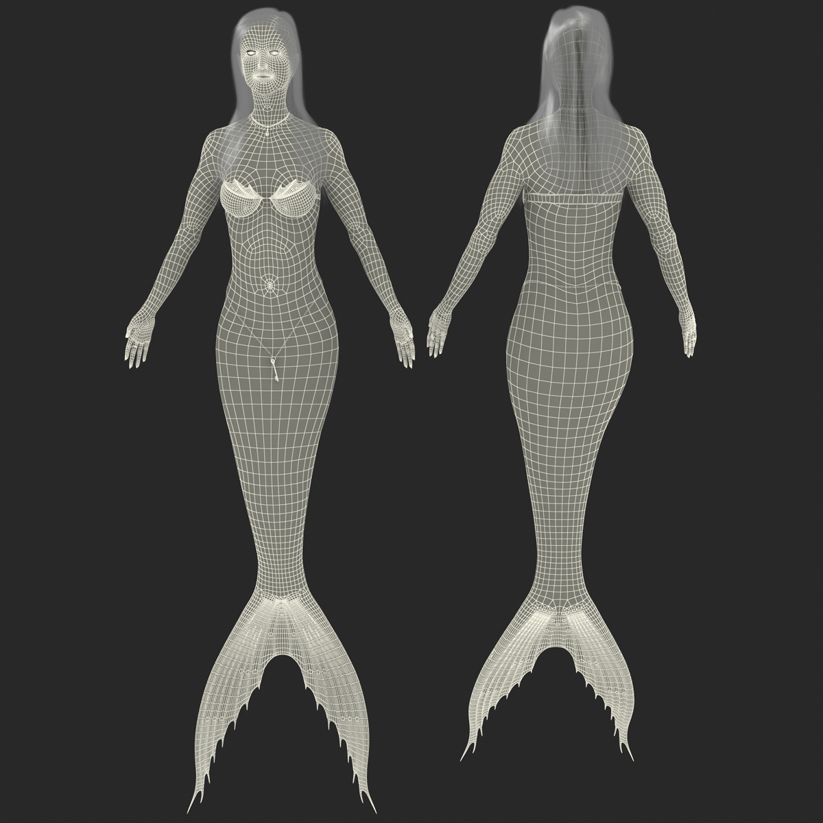 3d model of mermaid 2