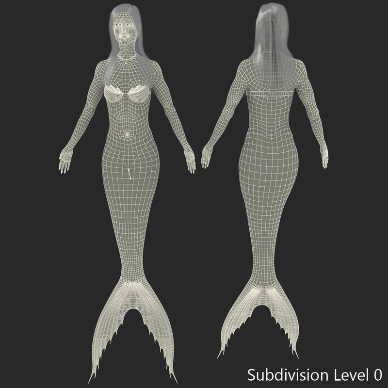 3d model of mermaid 2