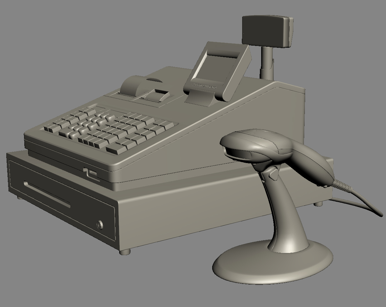 3d cash register sharp er-a347 model