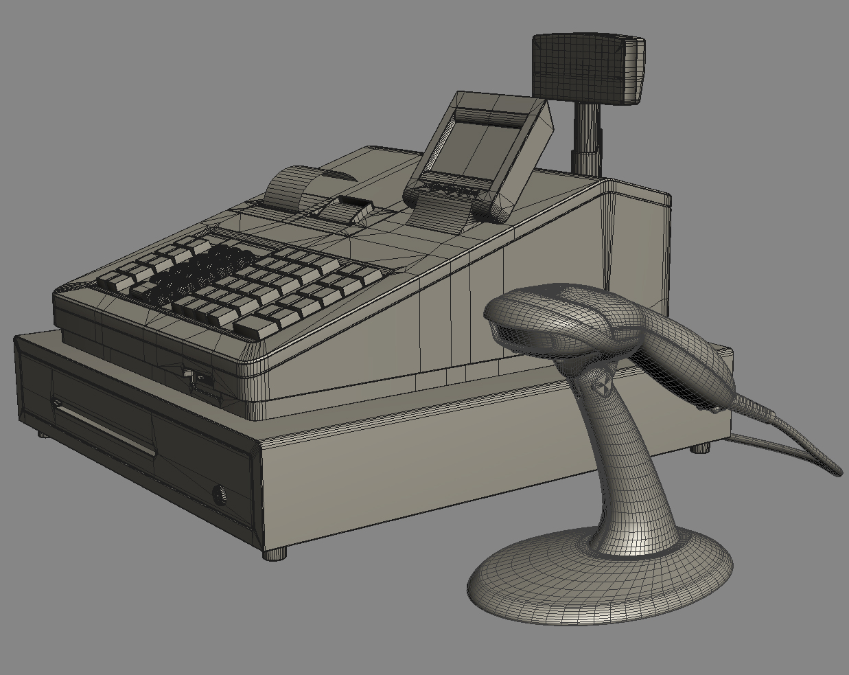 3d cash register sharp er-a347 model