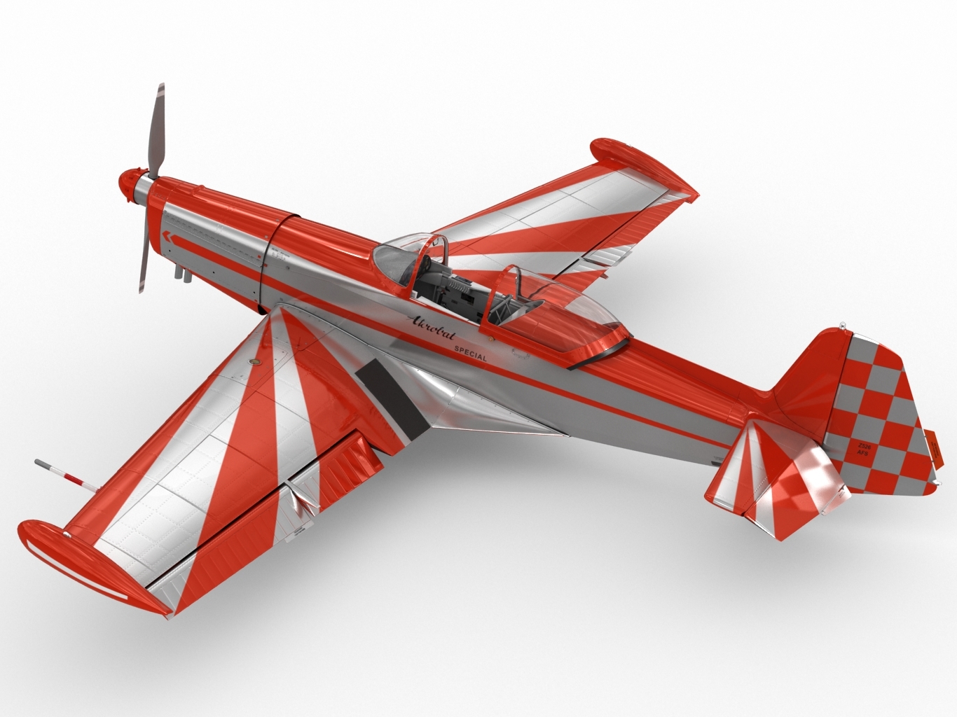zlin z526 afs 3d model