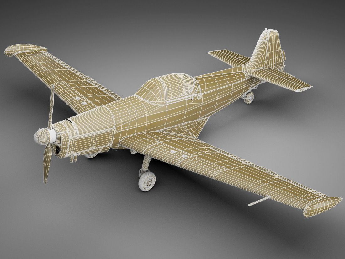 zlin z526 afs 3d model