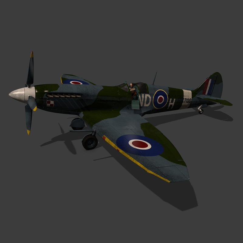 3d model plane spitfire supermarine