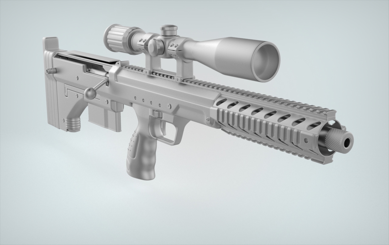 3d model tactical dta srs sniper rifle