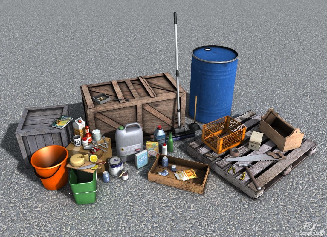 pack low-poly props 3d x