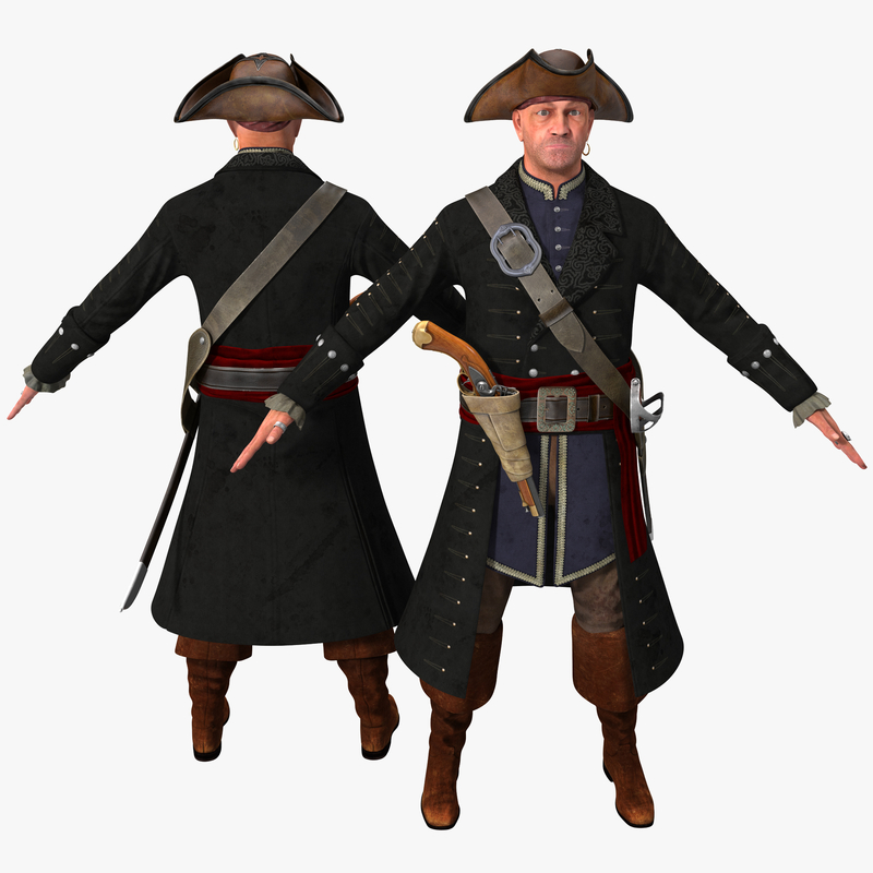 3d model pirate rigged
