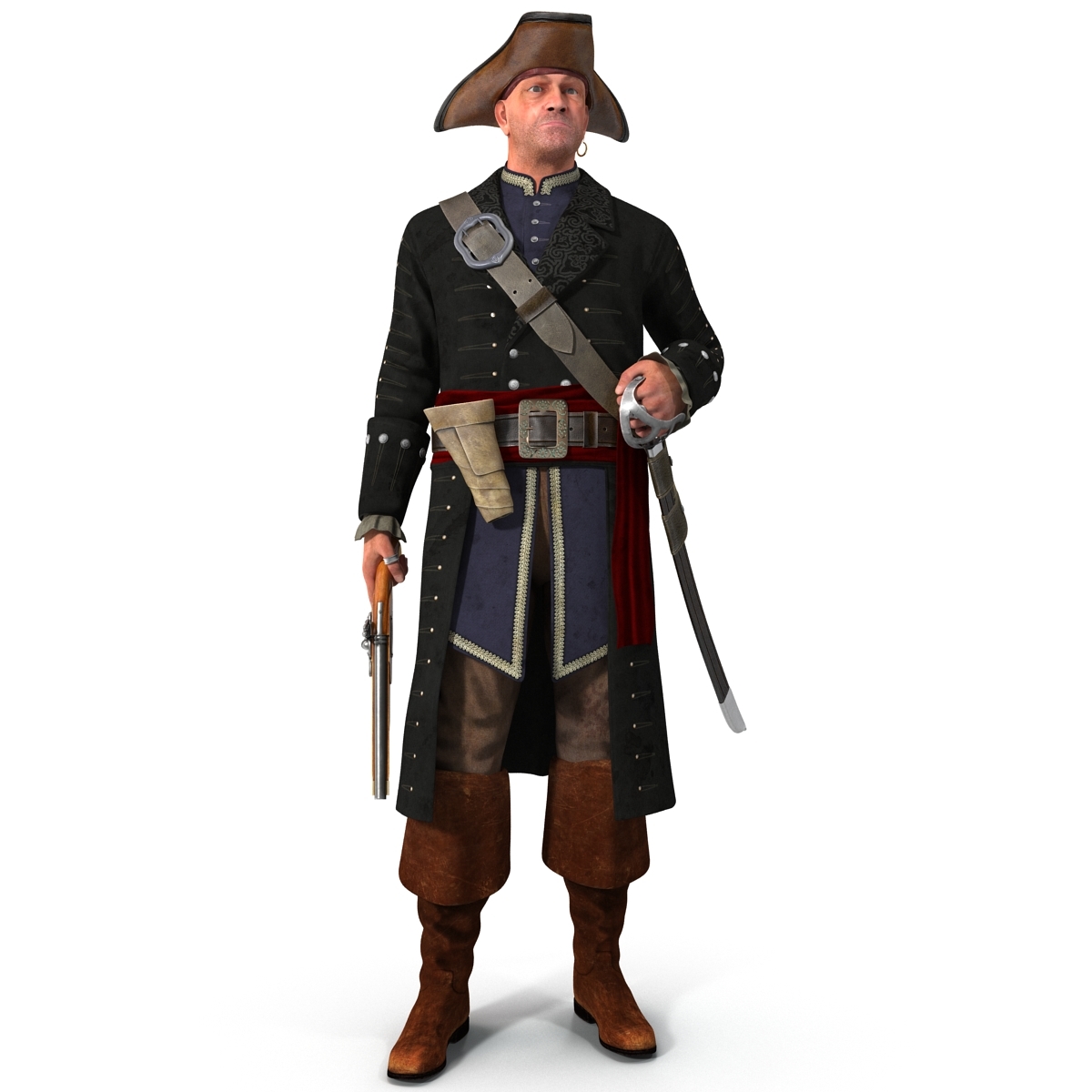 3d model pirate rigged