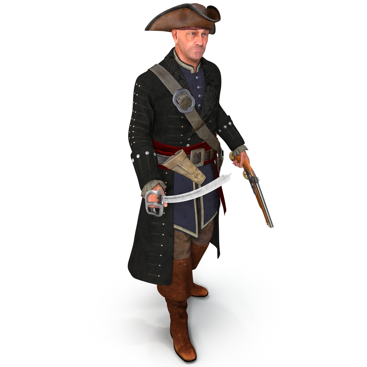 3d model pirate rigged