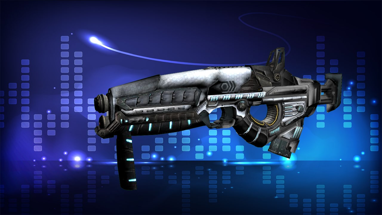 3d sci-fi submachine gun