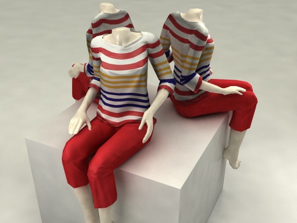 modelo 3d Maniquí sentado Low Poly - TurboSquid 801962