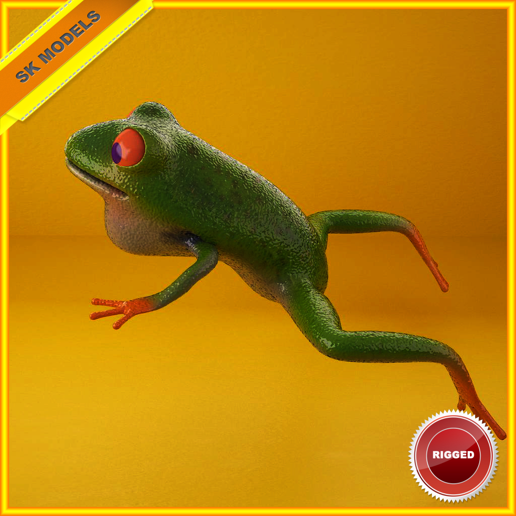 3d frog rig model