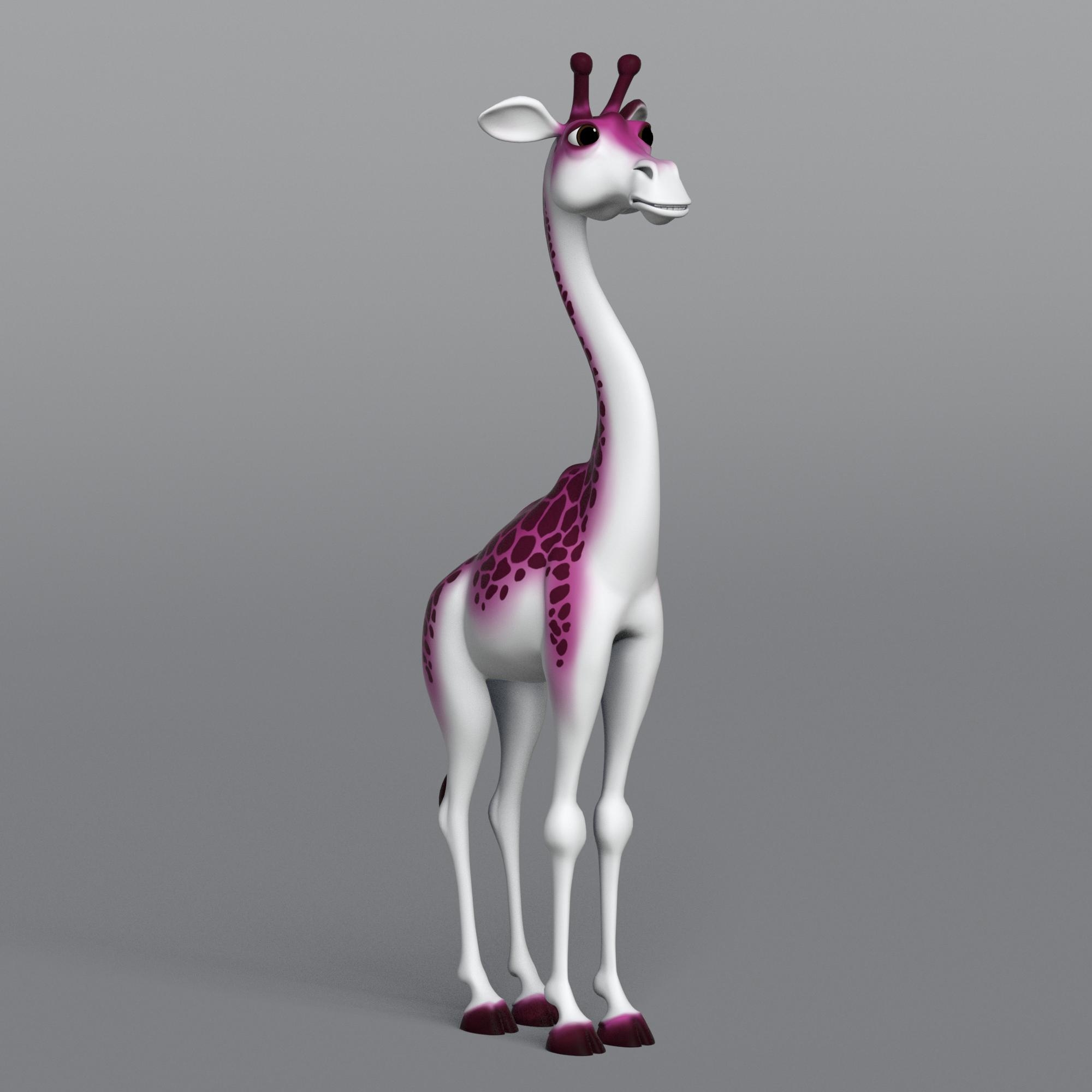 cartoon giraffe 3d model