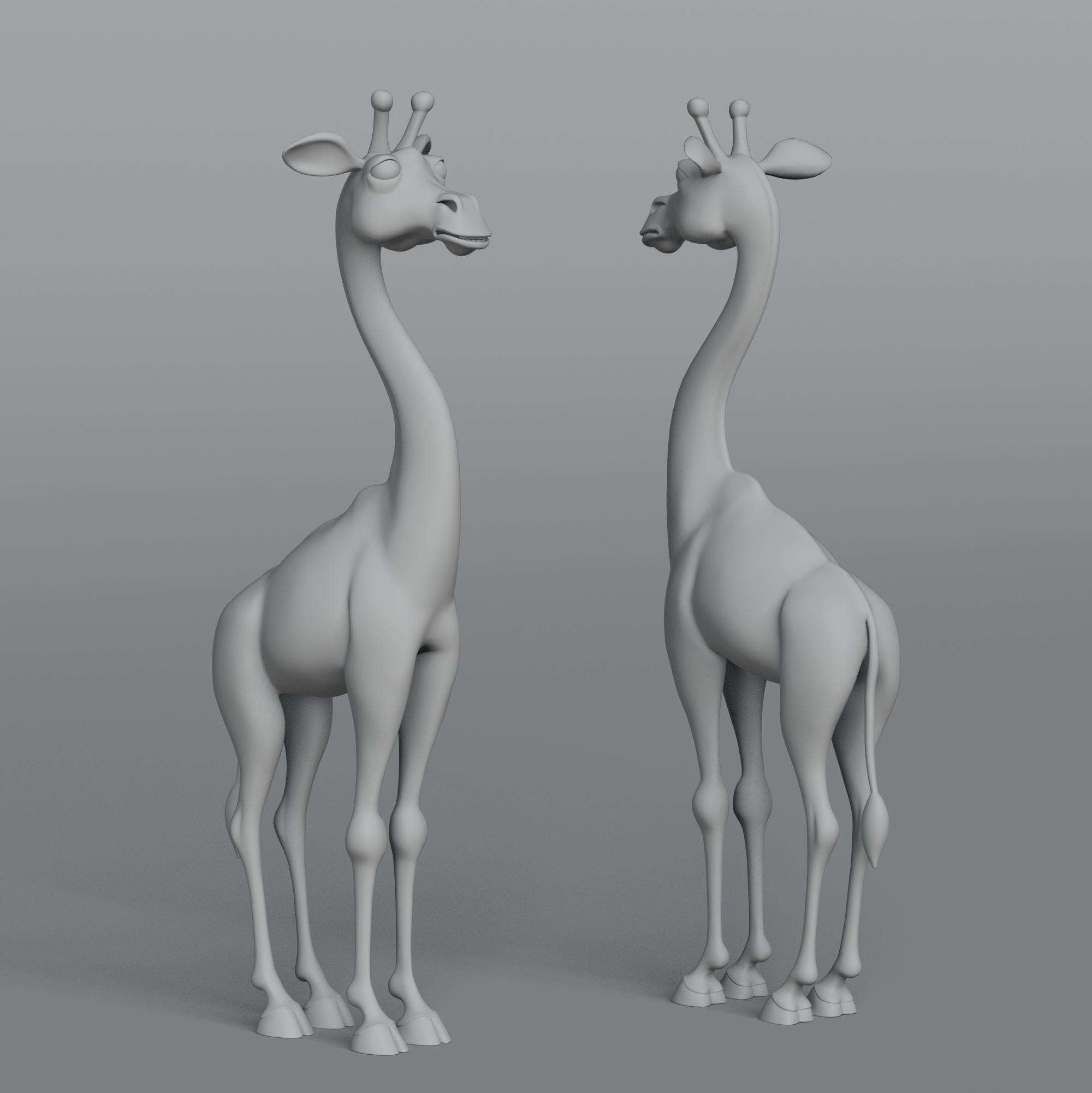 cartoon giraffe 3d model
