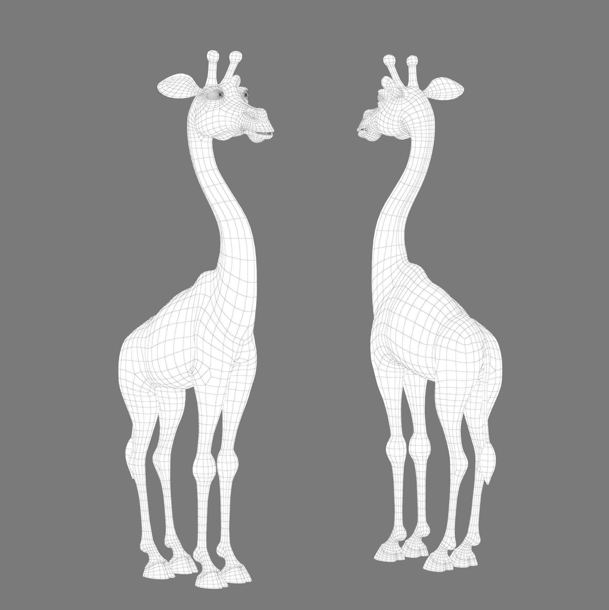 cartoon giraffe 3d model