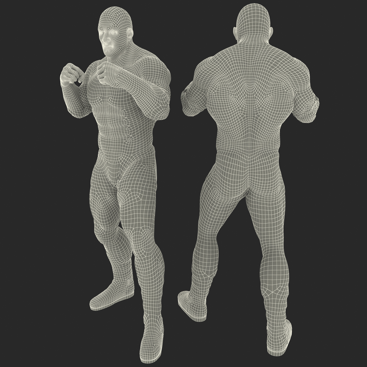 wrestler pose 1 3d model