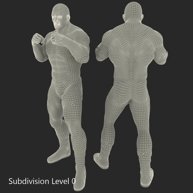 wrestler pose 1 3d model