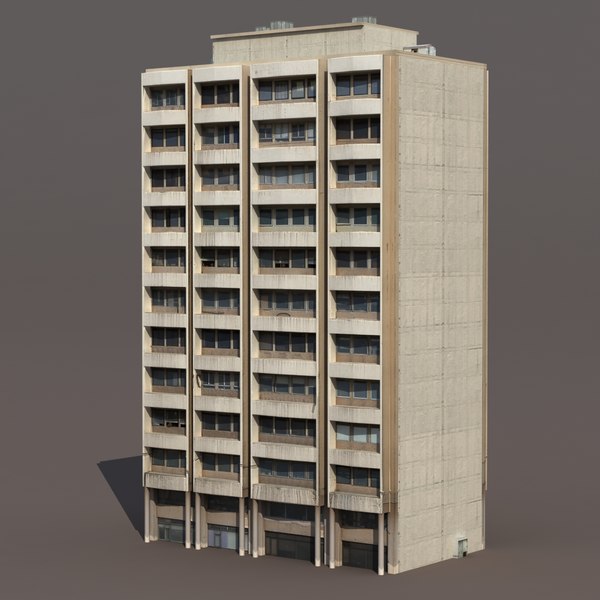 3d building exterior modeled model