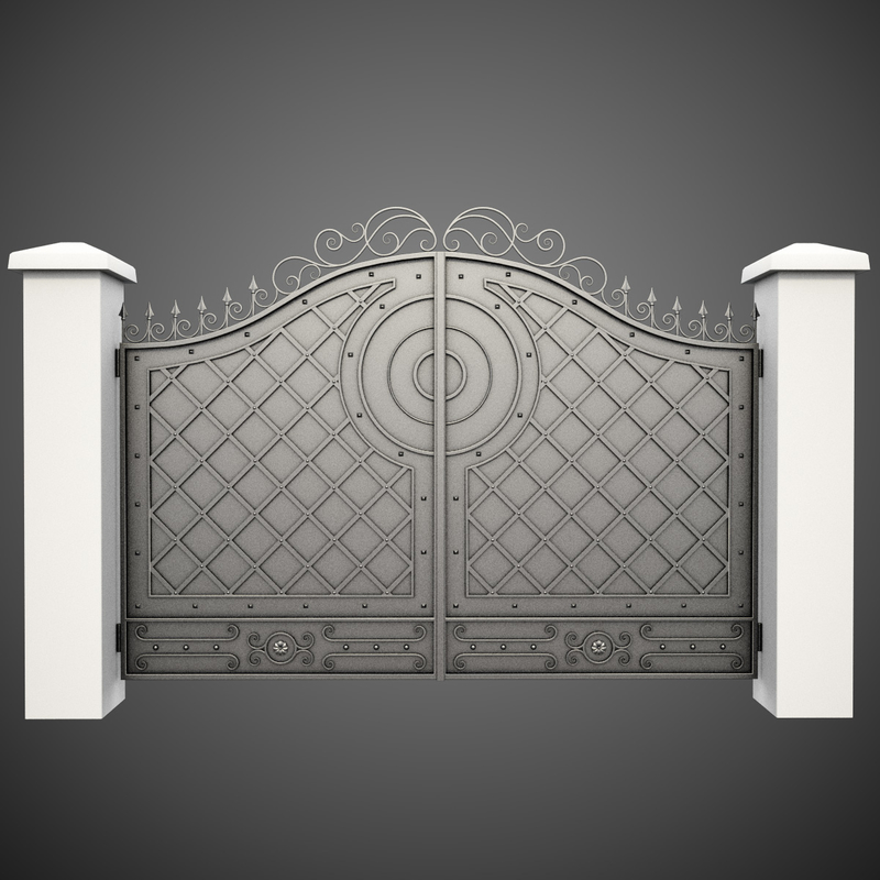 wrought iron gate 3d max