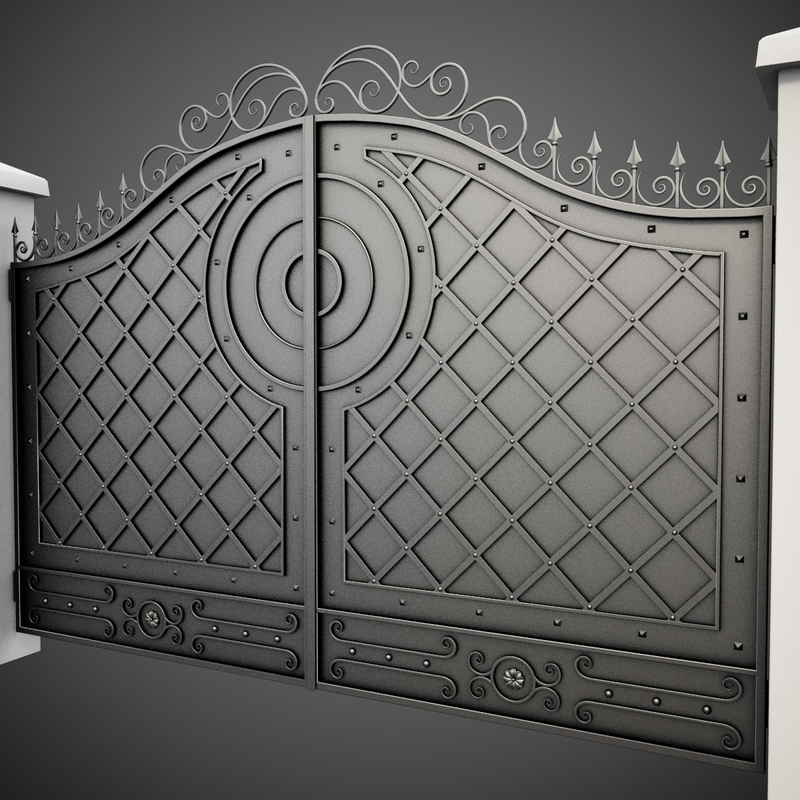 wrought iron gate 3d max