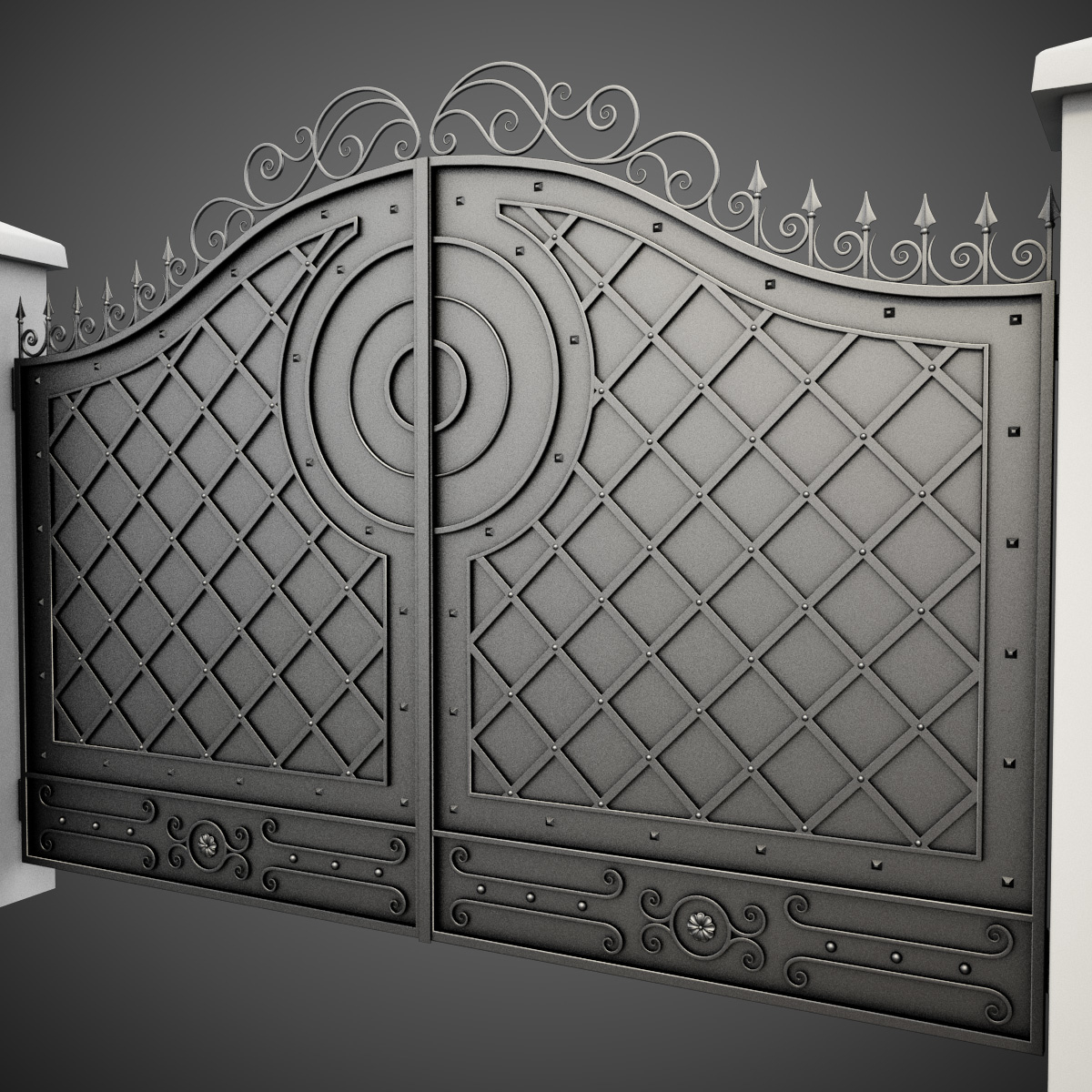 wrought iron gate 3d max