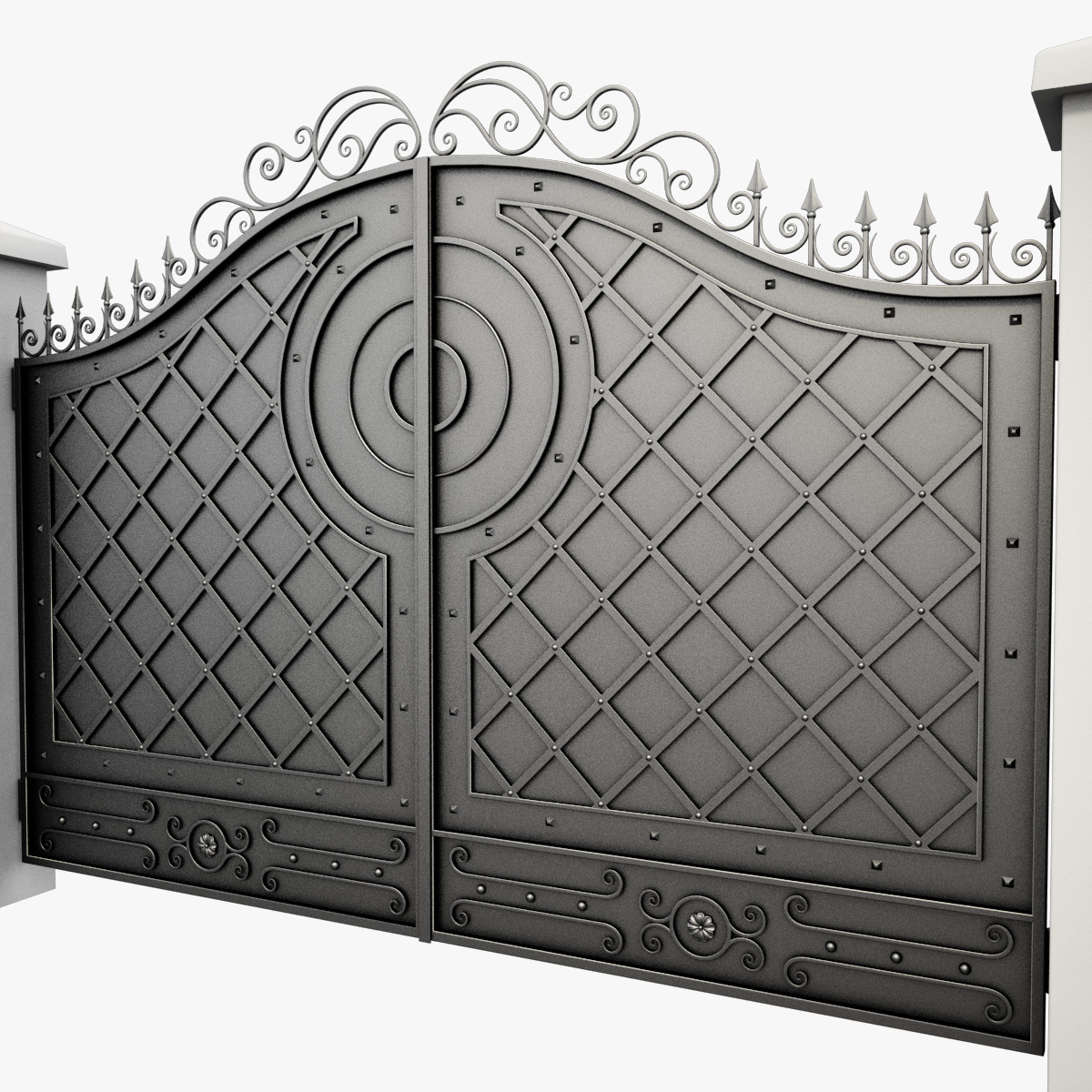 wrought iron gate 3d max