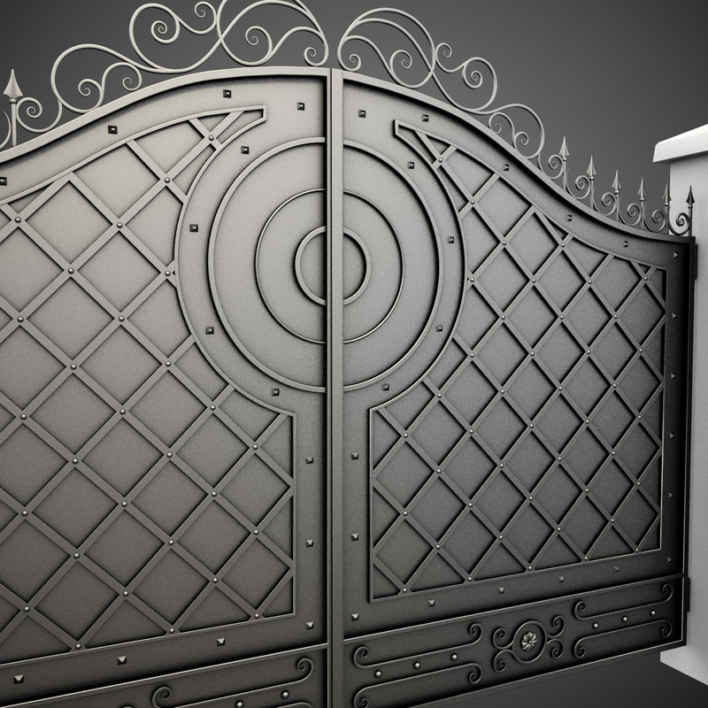 wrought iron gate 3d max