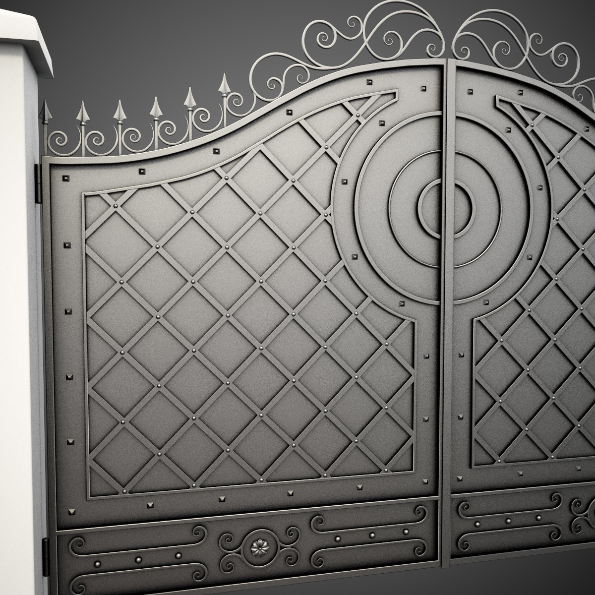 wrought iron gate 3d max