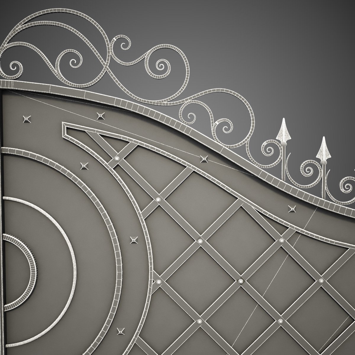 wrought iron gate 3d max