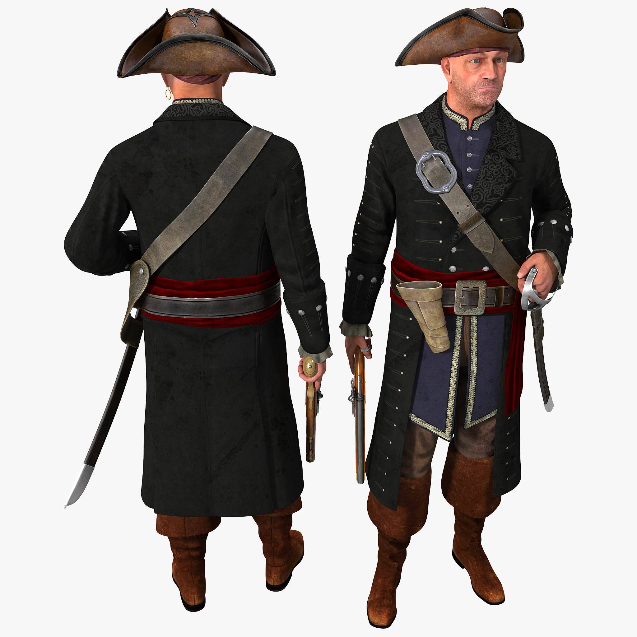 pirate pose 1 3d max