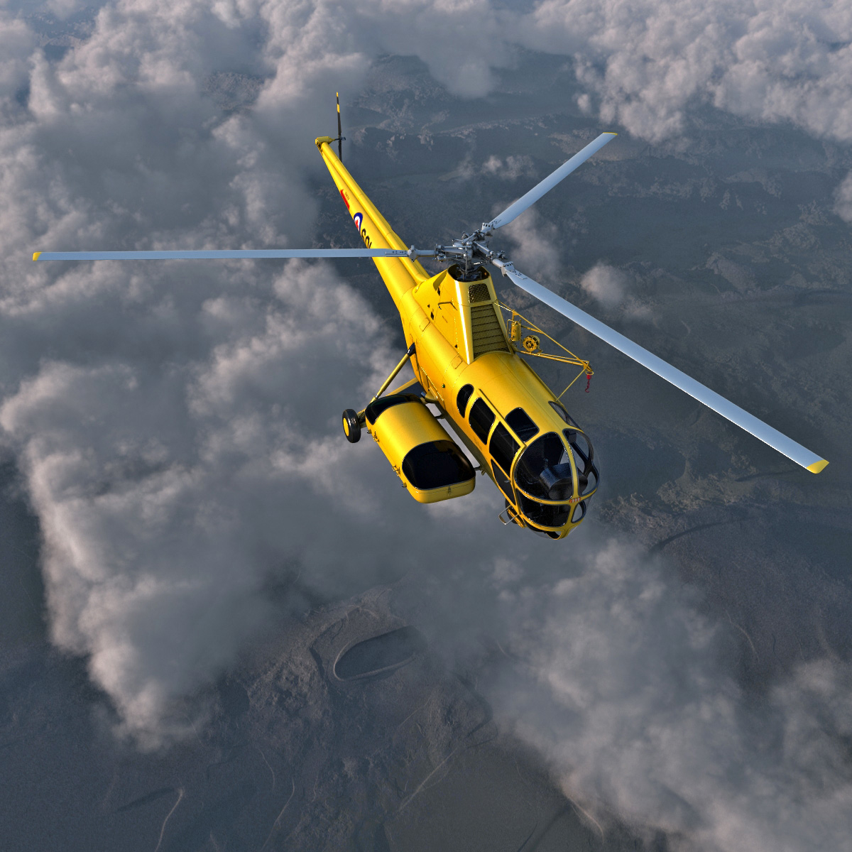 3d model sikorsky h-5 rigged