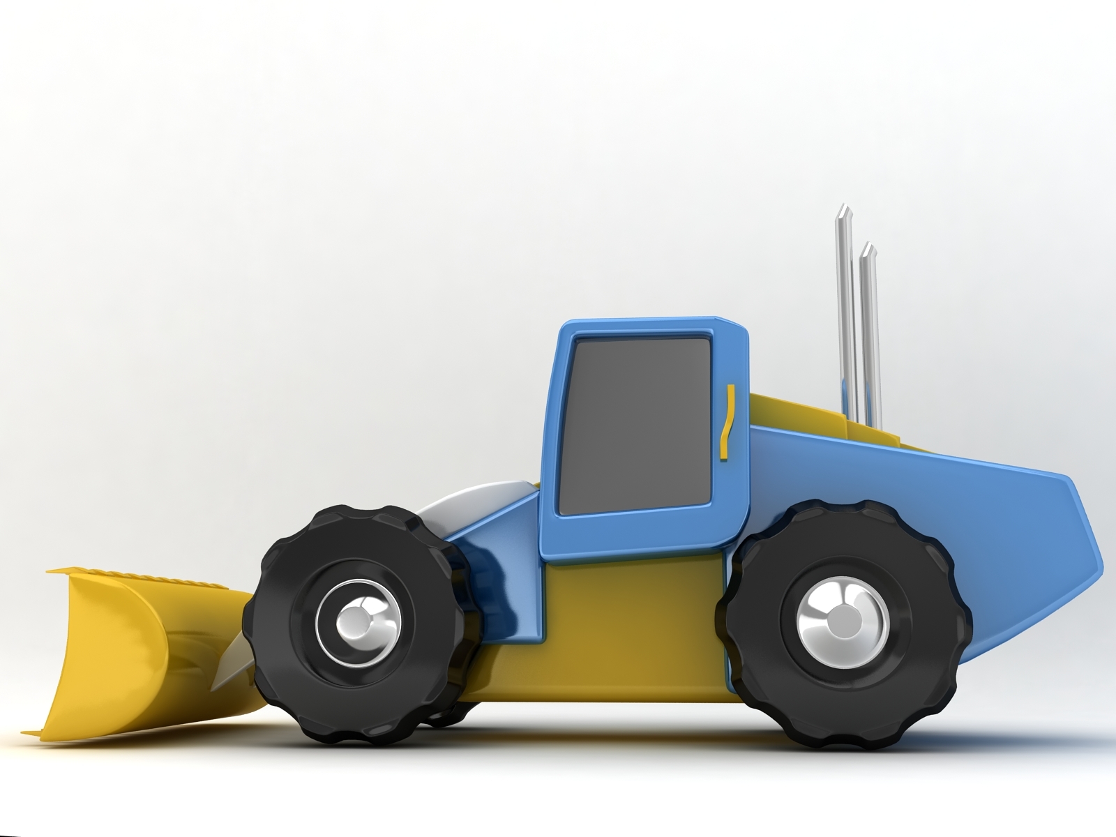 cartoon bulldozer 3d obj