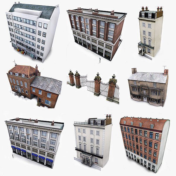 free realistic old building 3d model